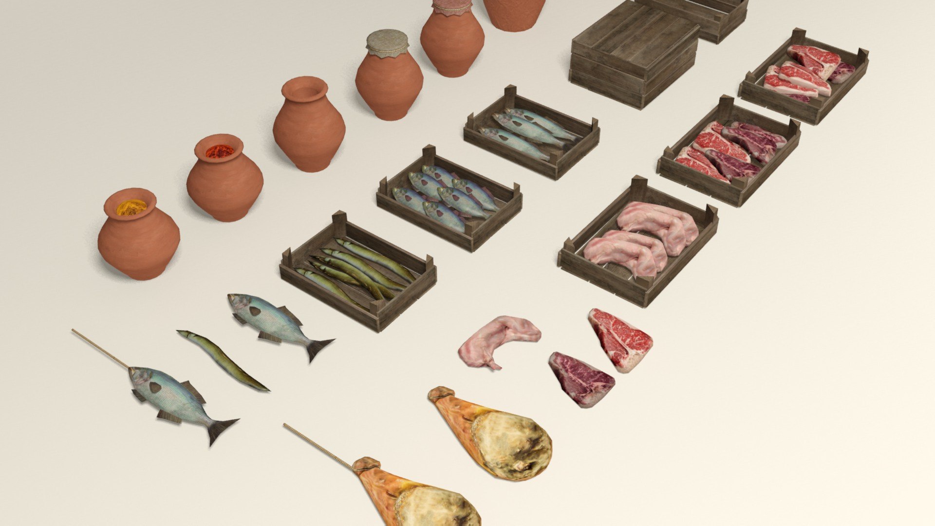 Medieval Street Markets Props Collection 3D Model - TurboSquid 1827319