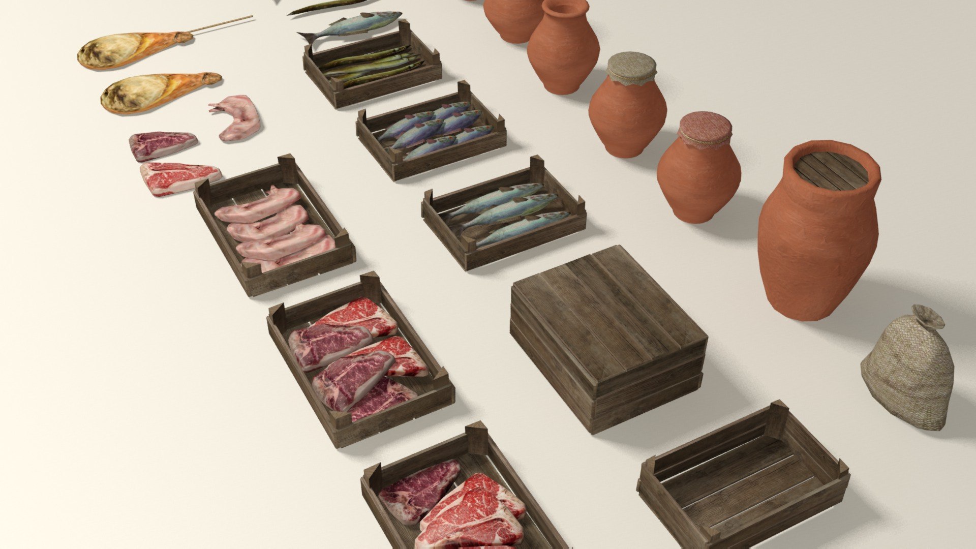 Medieval Street Markets Props Collection 3D Model - TurboSquid 1827319