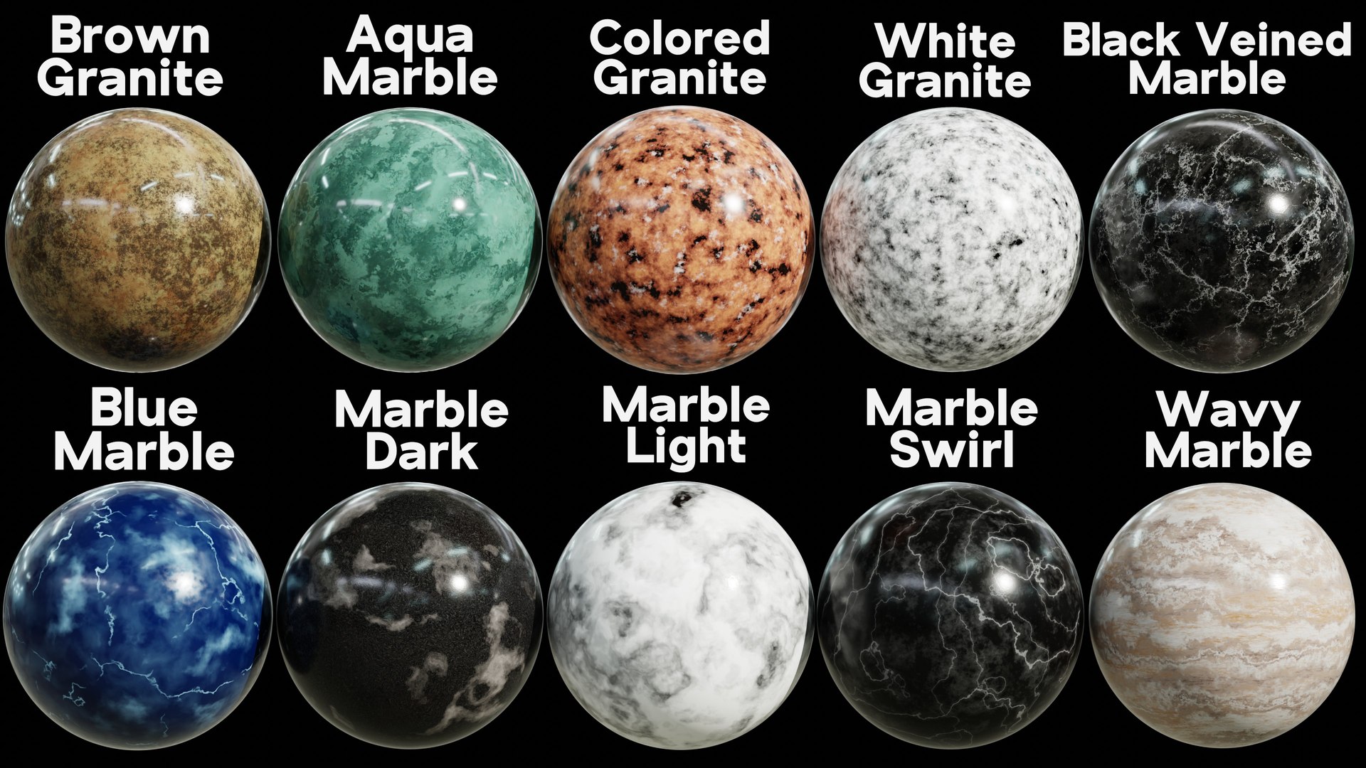 Procedural Marble And Granite Material Pack 1 3D Model - TurboSquid 2241809