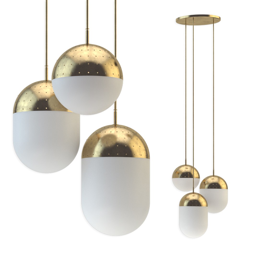 Pendant Light Woud Gold 3D Model - TurboSquid 1334010