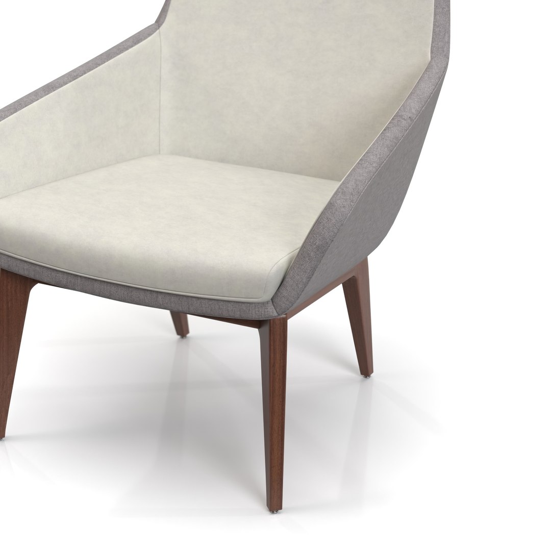 3D Arwyn Wood Leg Lounge Chair PBR Model - TurboSquid 2235221