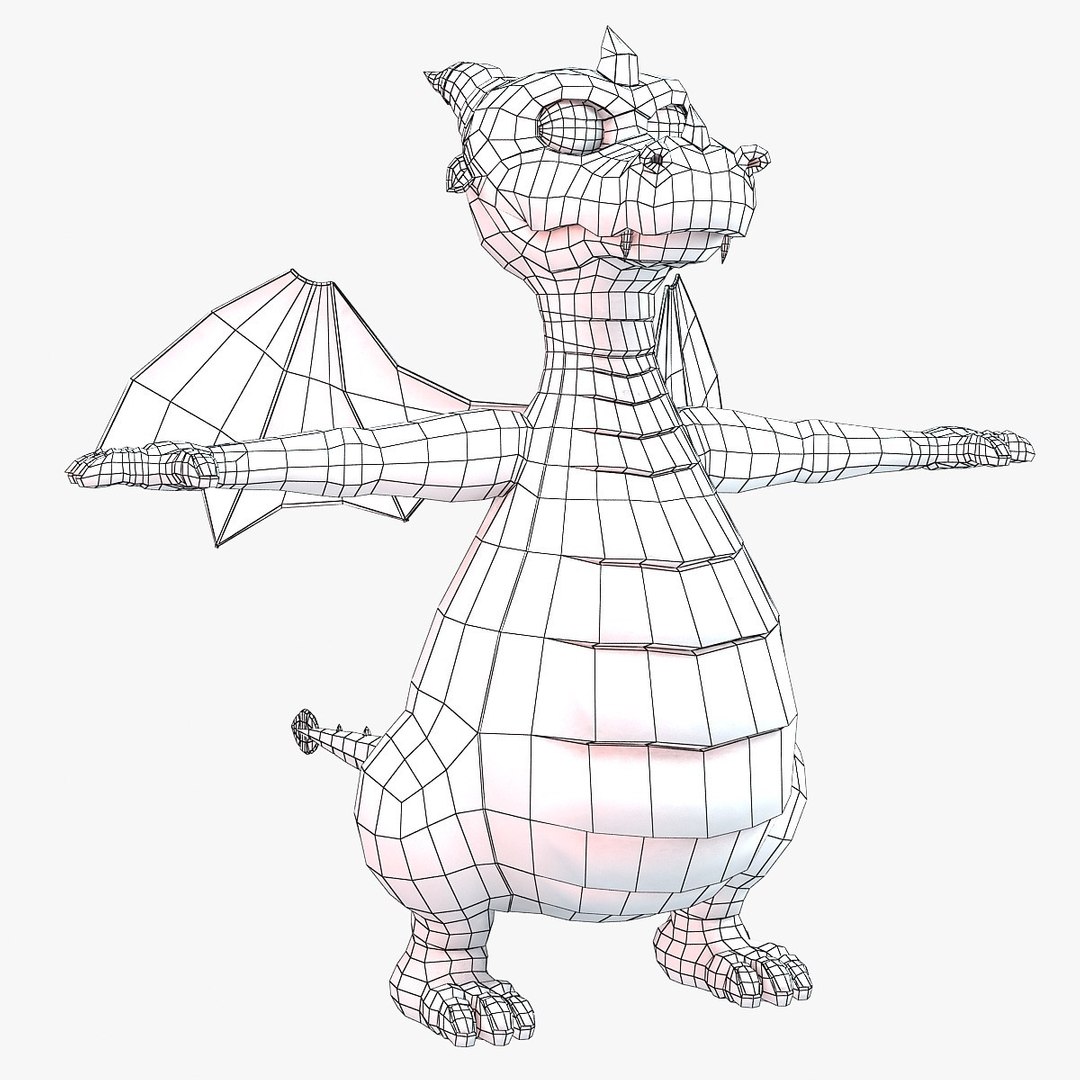 3d Draco Dragon Rigged Model