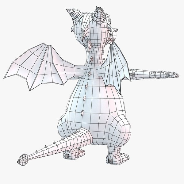 3d draco dragon rigged model