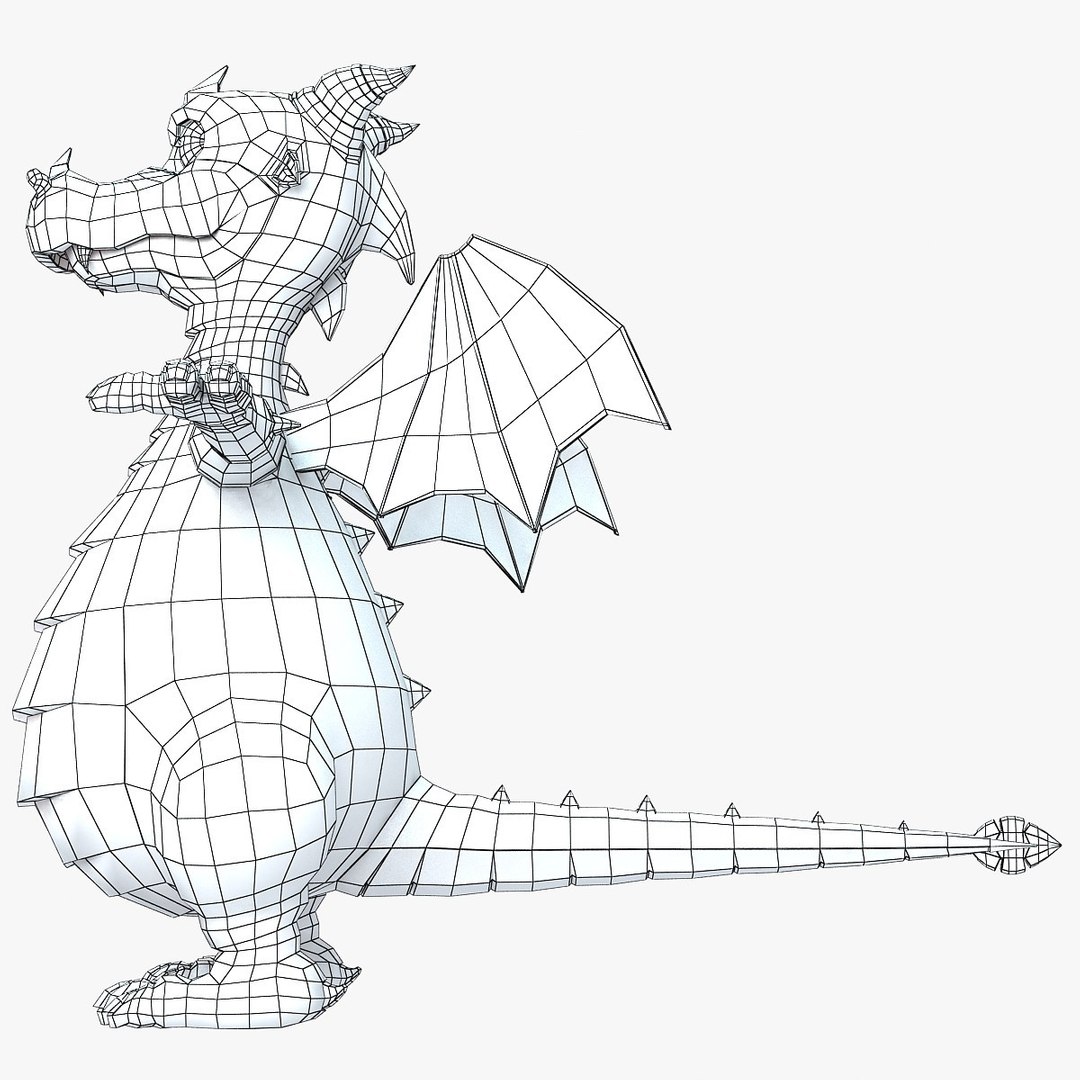 3d Draco Dragon Rigged Model
