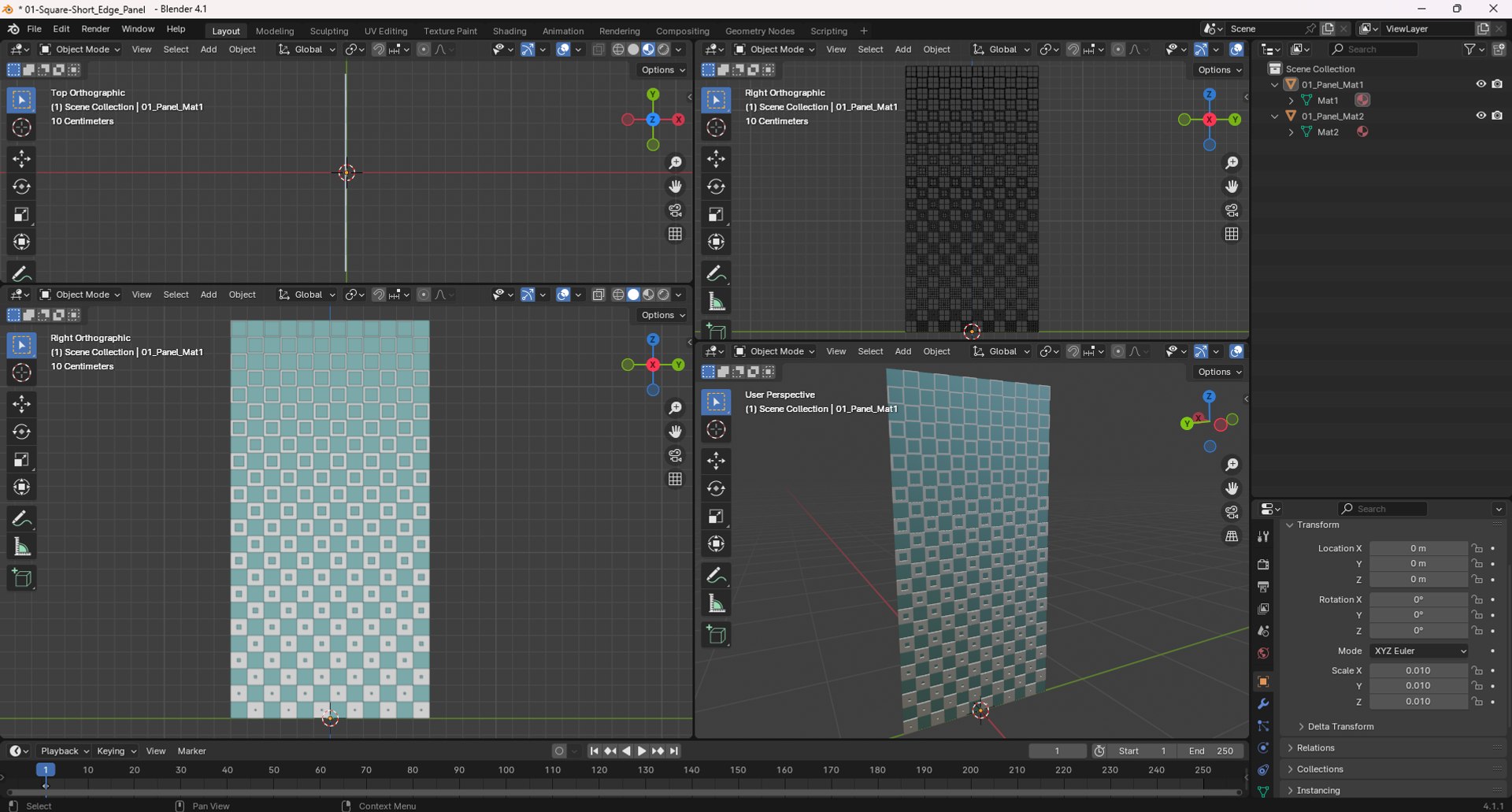 3D Parametric Square Pattern Panel - TurboSquid 2345215