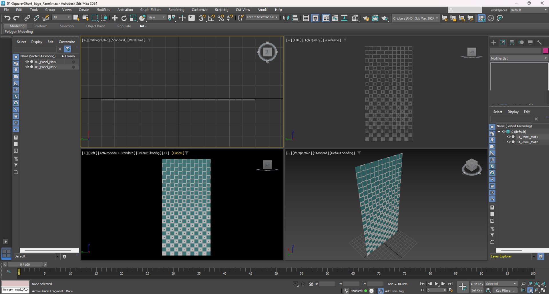 3D Parametric Square Pattern Panel - TurboSquid 2345215