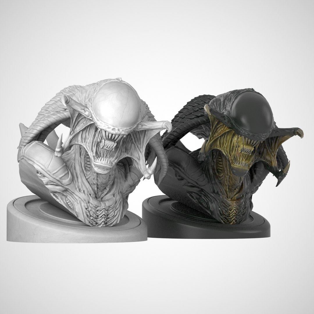 3d model predalien bust