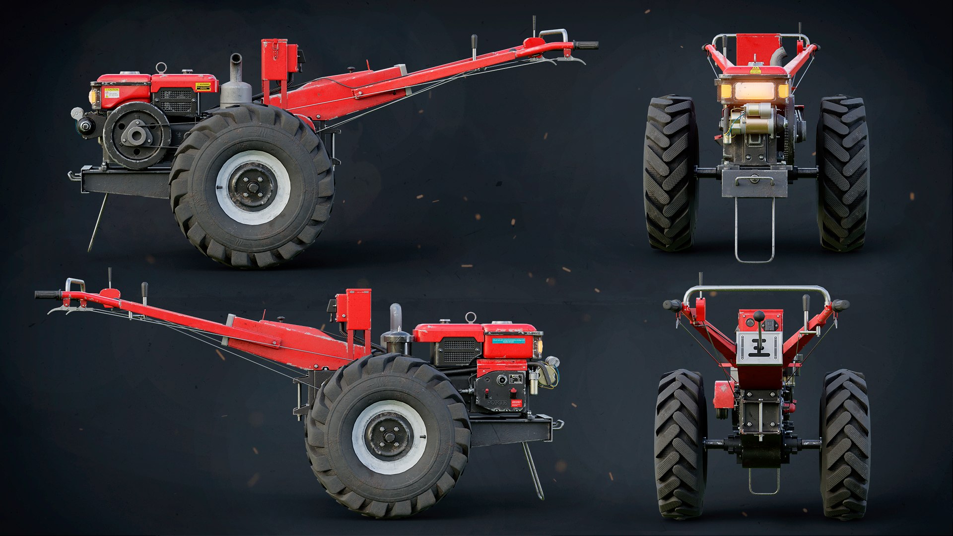 3D garden tractor gameready ar model - TurboSquid 1657362