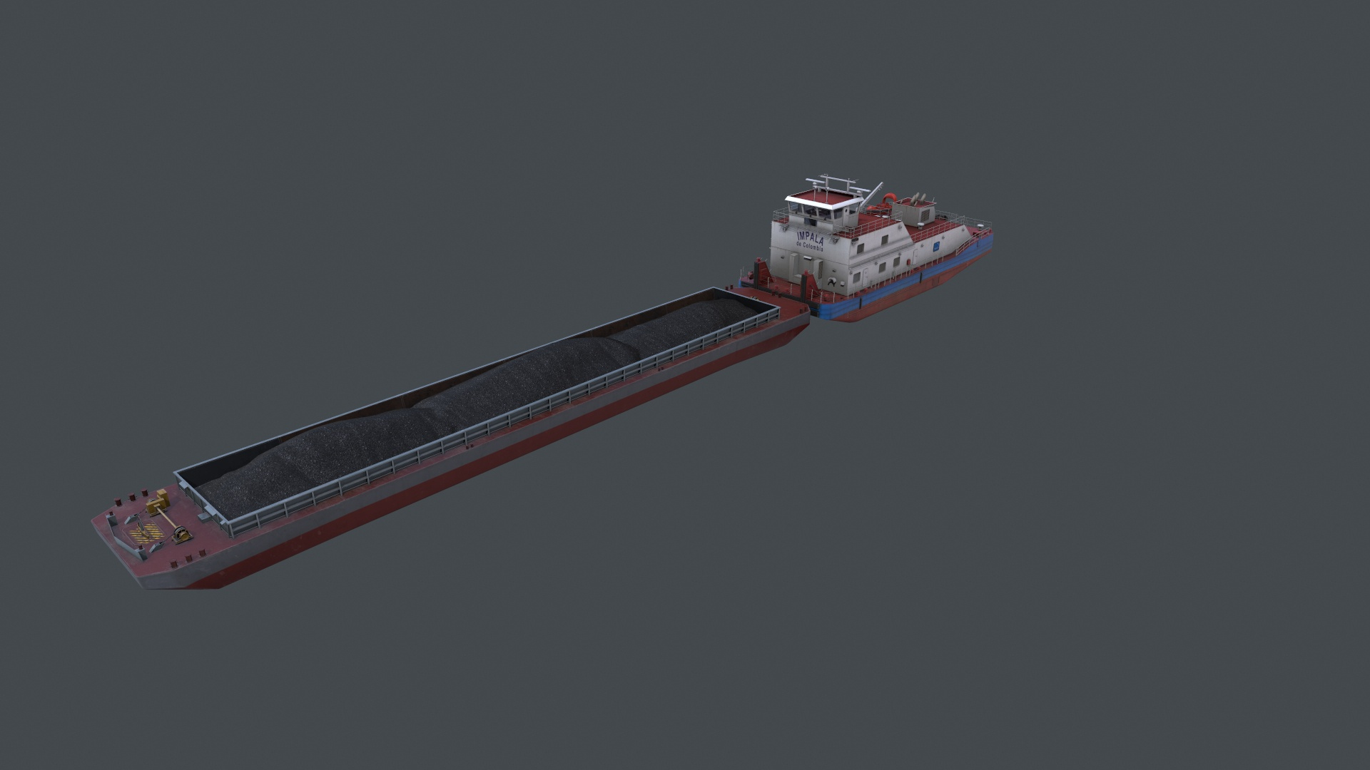 Pusher Tug Boat With Barge 3D Model - TurboSquid 2289245