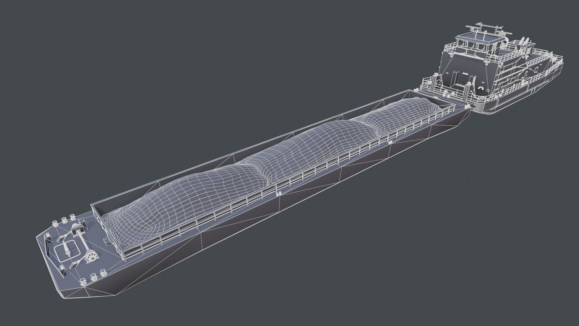 Pusher Tug Boat With Barge 3D Model - TurboSquid 2289245