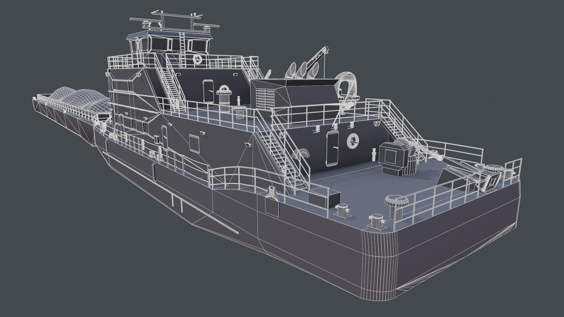 Pusher Tug Boat With Barge 3D Model - TurboSquid 2289245