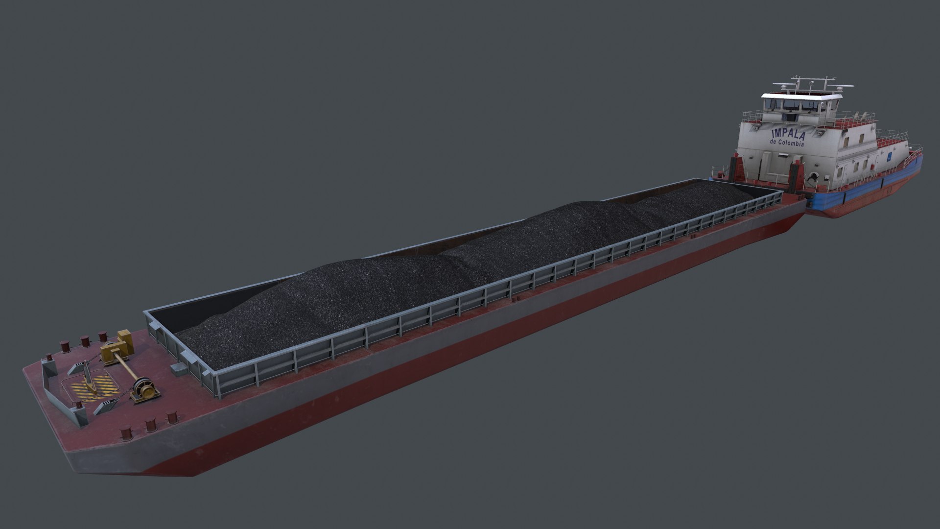 Pusher Tug Boat With Barge 3D Model - TurboSquid 2289245