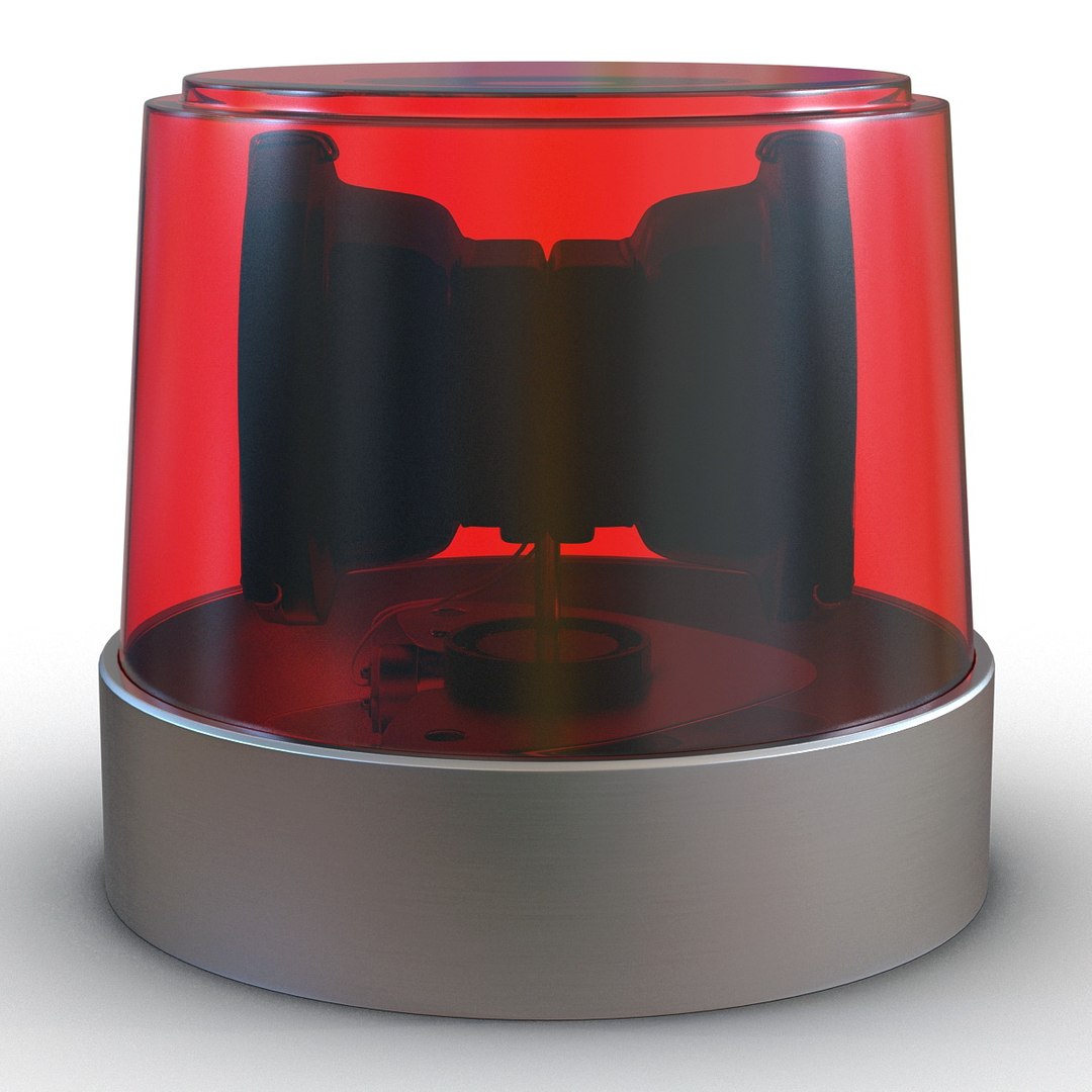 3d Warning Light Red