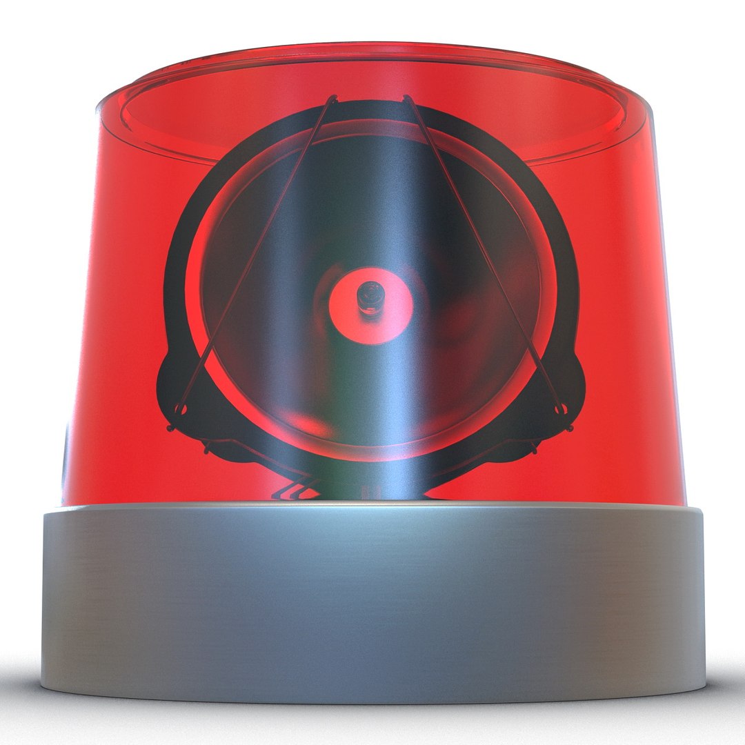 3d Warning Light Red