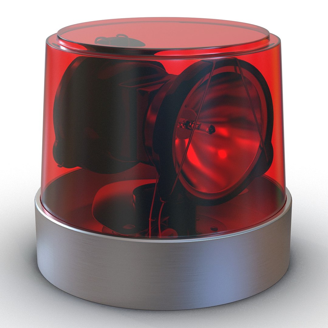 3d Warning Light Red