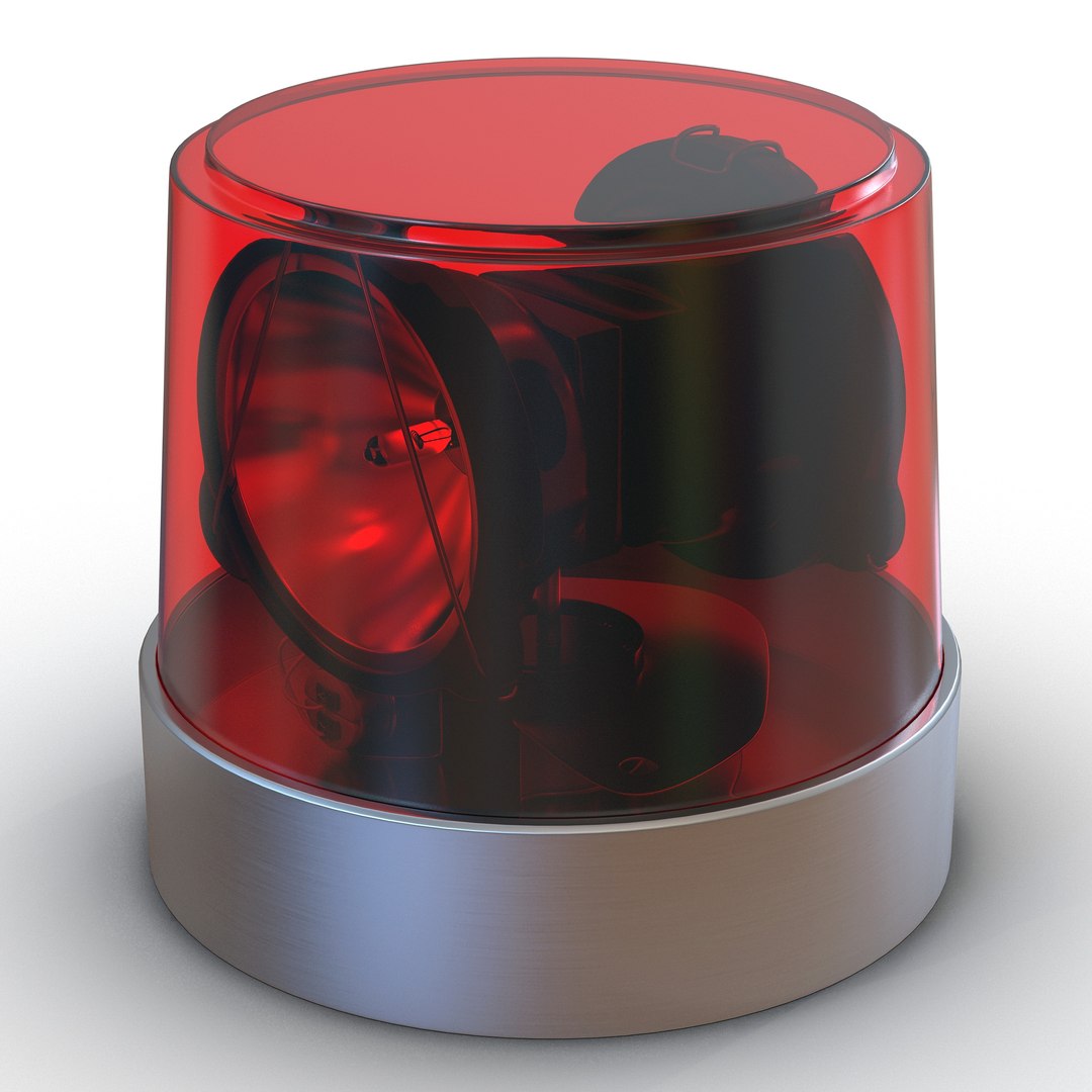3d Warning Light Red
