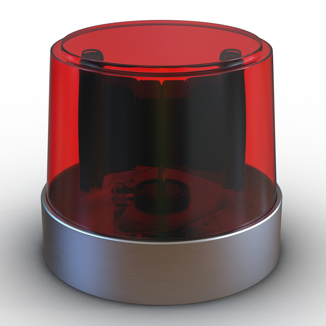 3d Warning Light Red