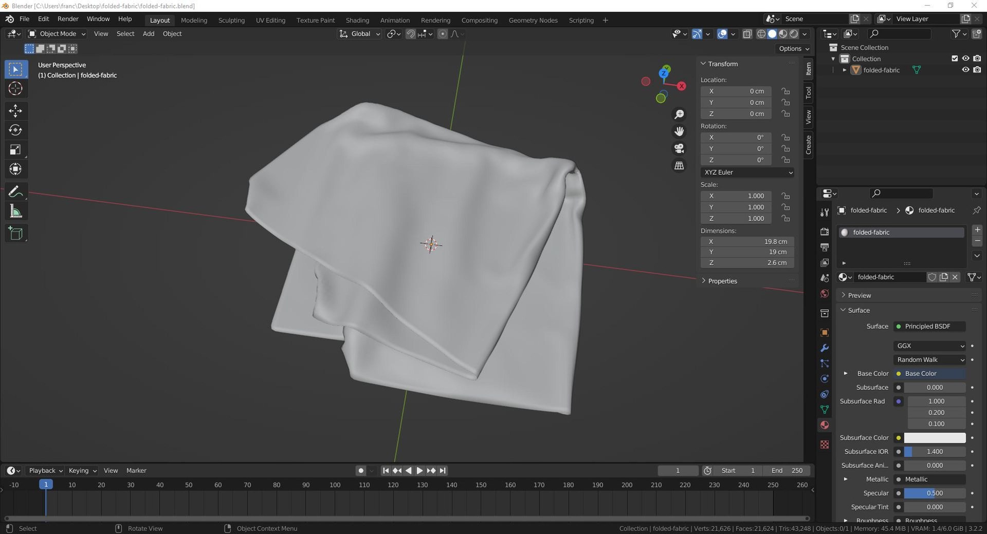 3D Folded Fabric Model - TurboSquid 1984539
