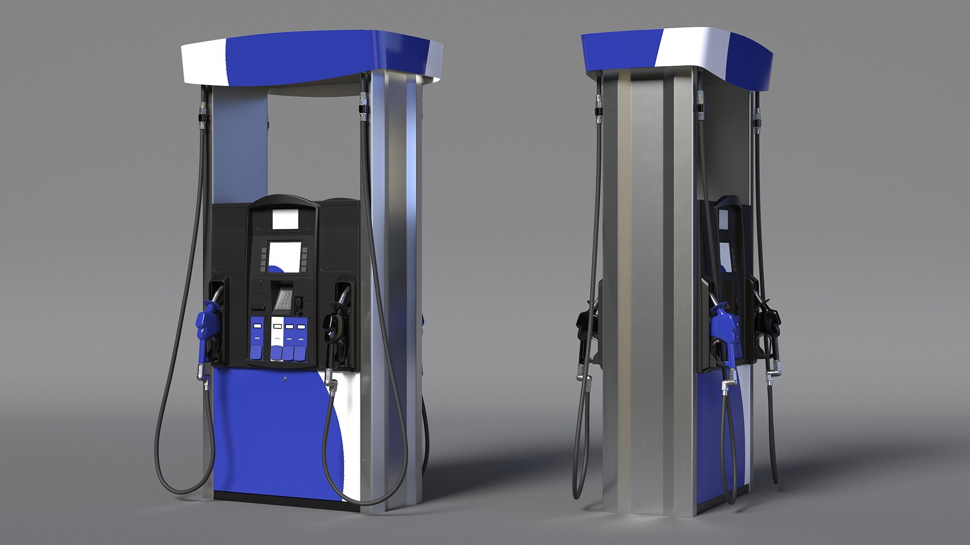 3D Gas Pump Blue Model - TurboSquid 2277635