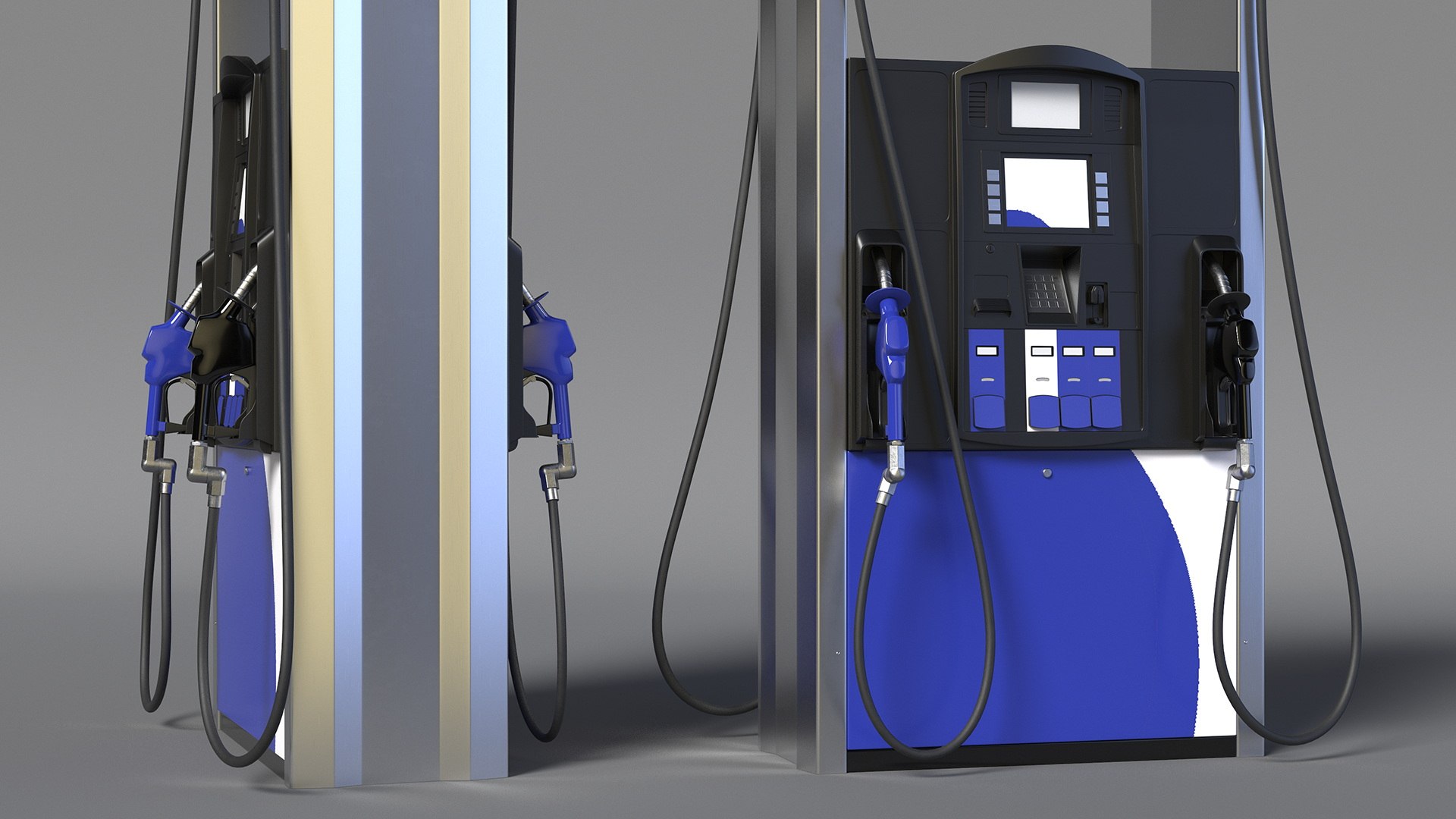 3D Gas Pump Blue Model - TurboSquid 2277635