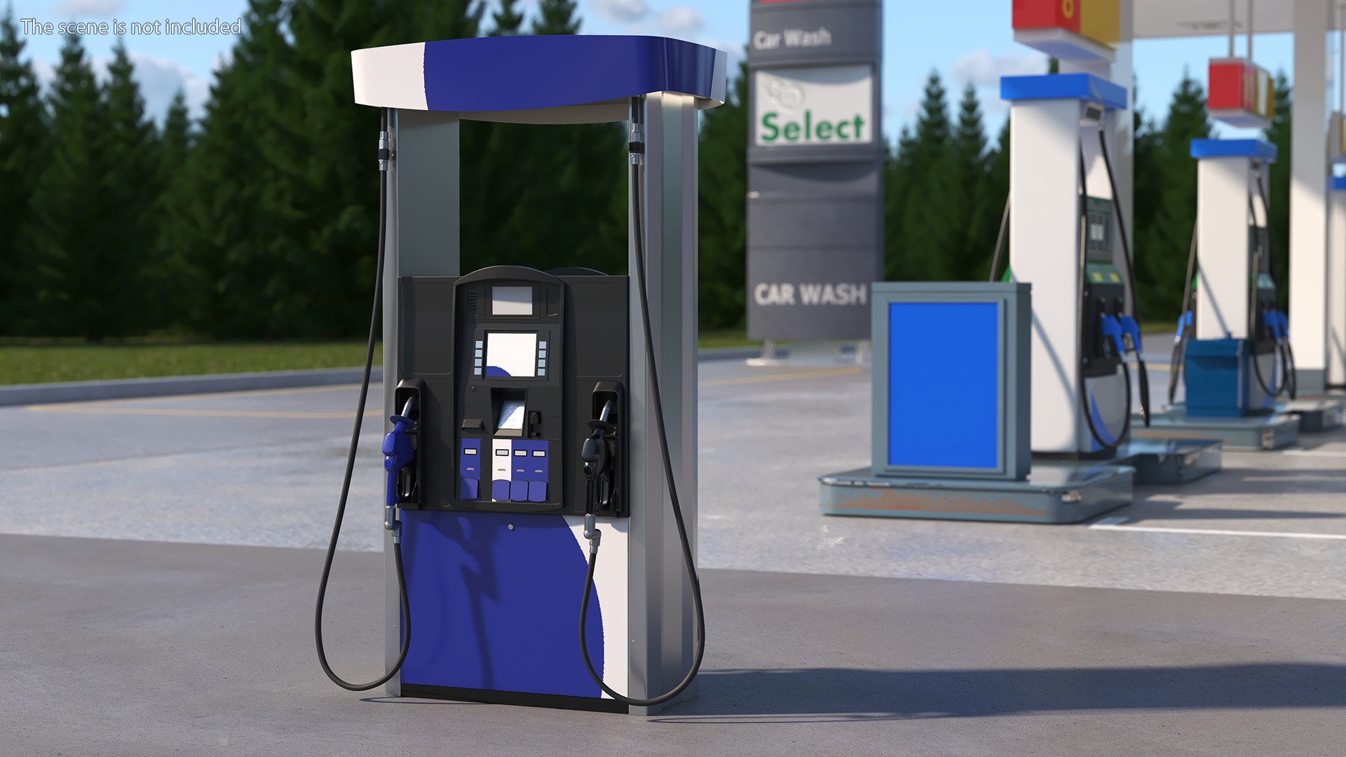 3D Gas Pump Blue Model - TurboSquid 2277635