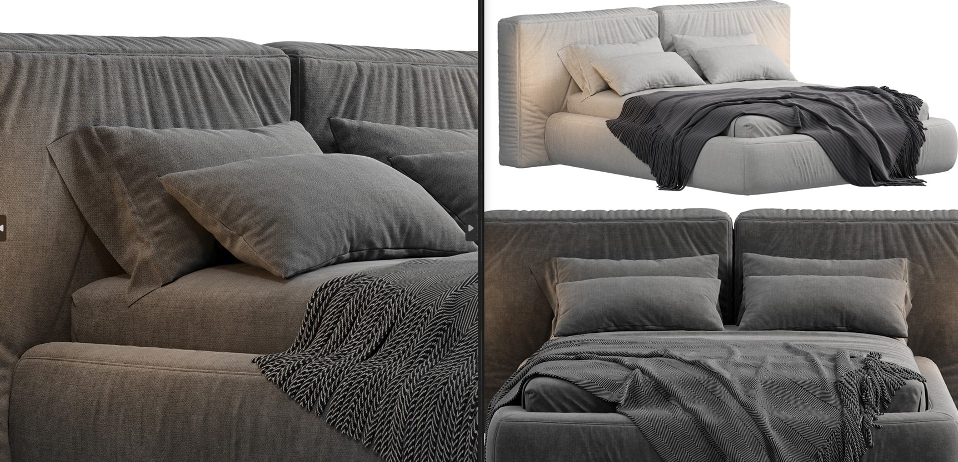 3D Bonaldo Fluff Bed model - TurboSquid 2135319