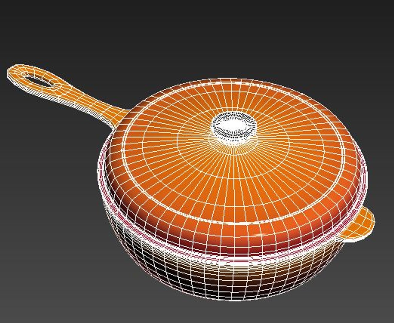 3d set pans pots model