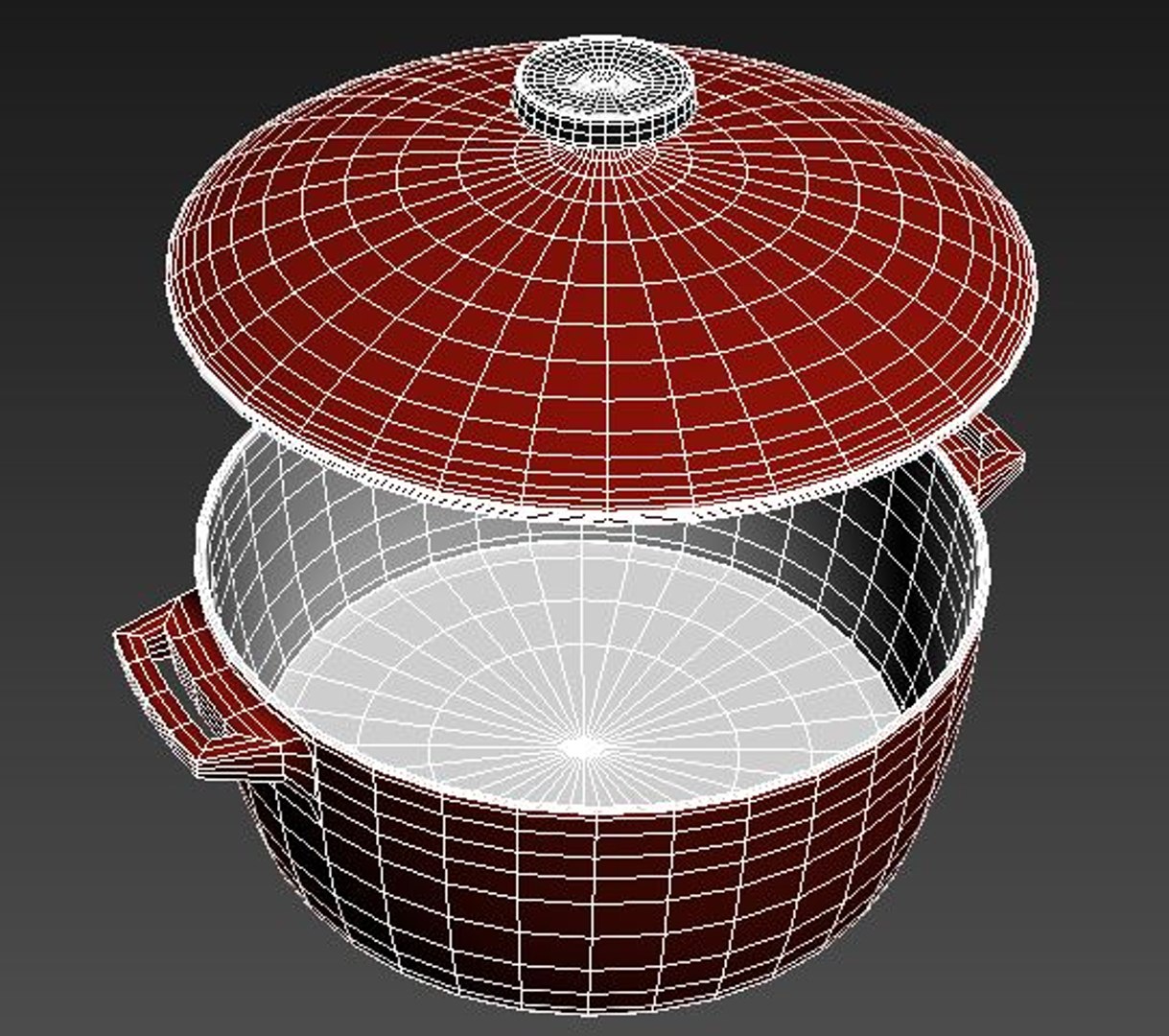 3d set pans pots model