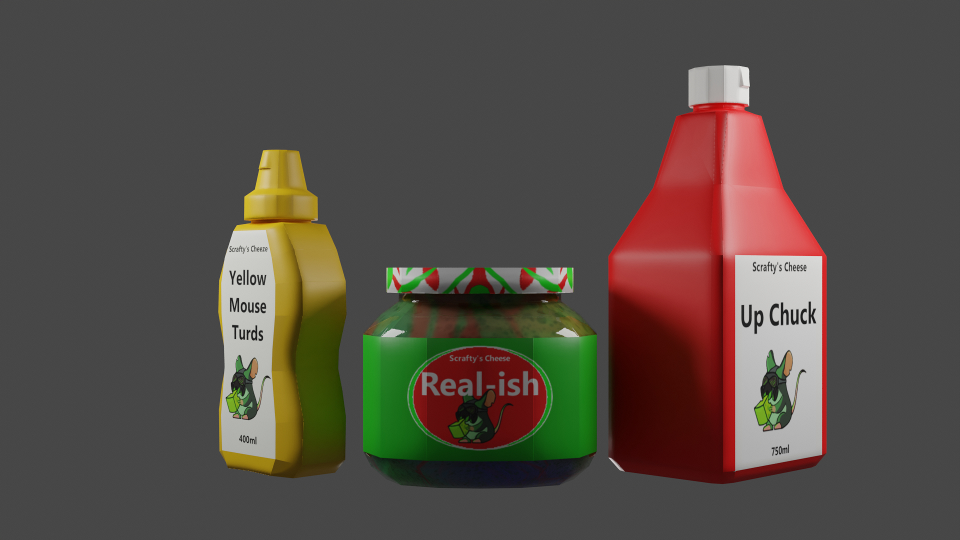 Low Poly Condiments Set 3D - TurboSquid 2055482