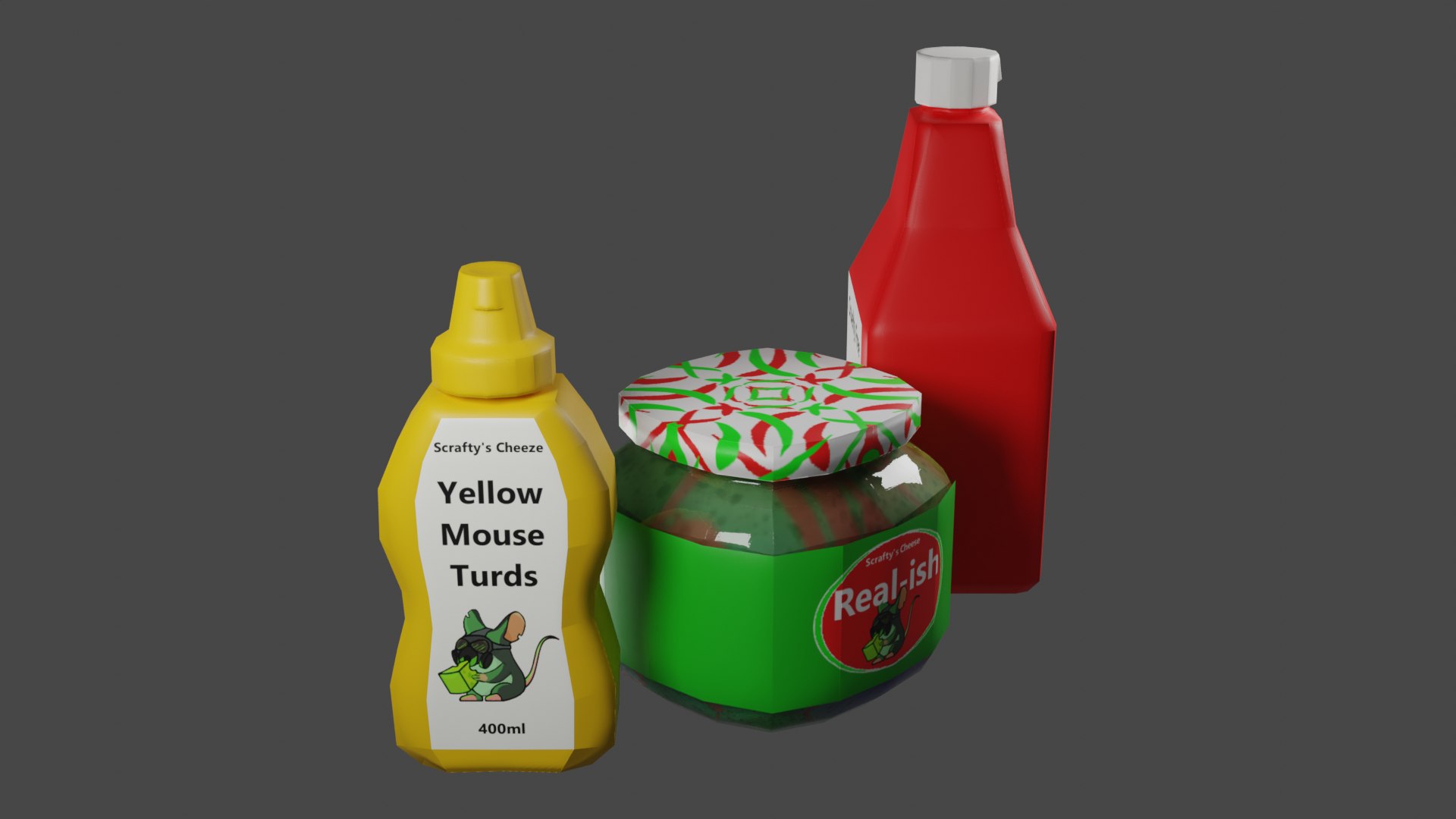 Low Poly Condiments Set 3D - TurboSquid 2055482