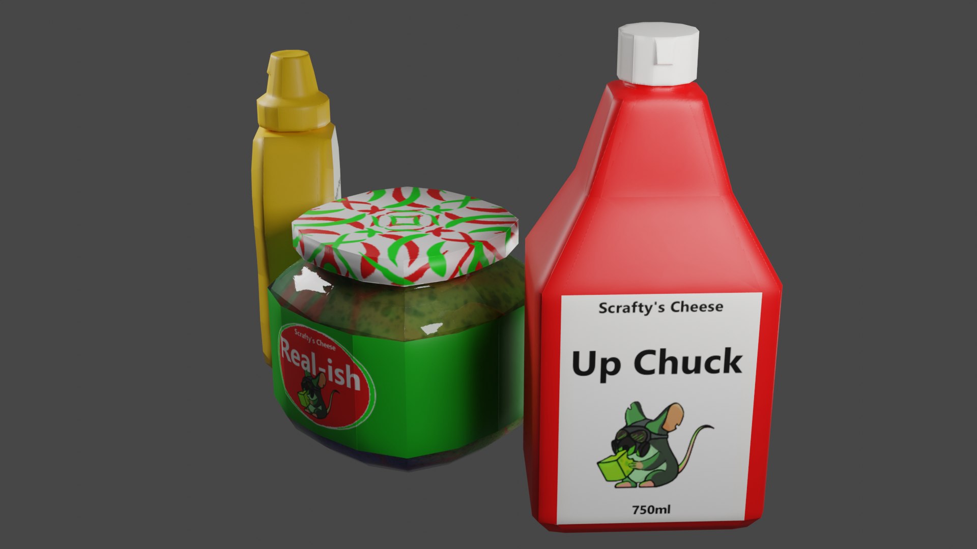 Low Poly Condiments Set 3D - TurboSquid 2055482