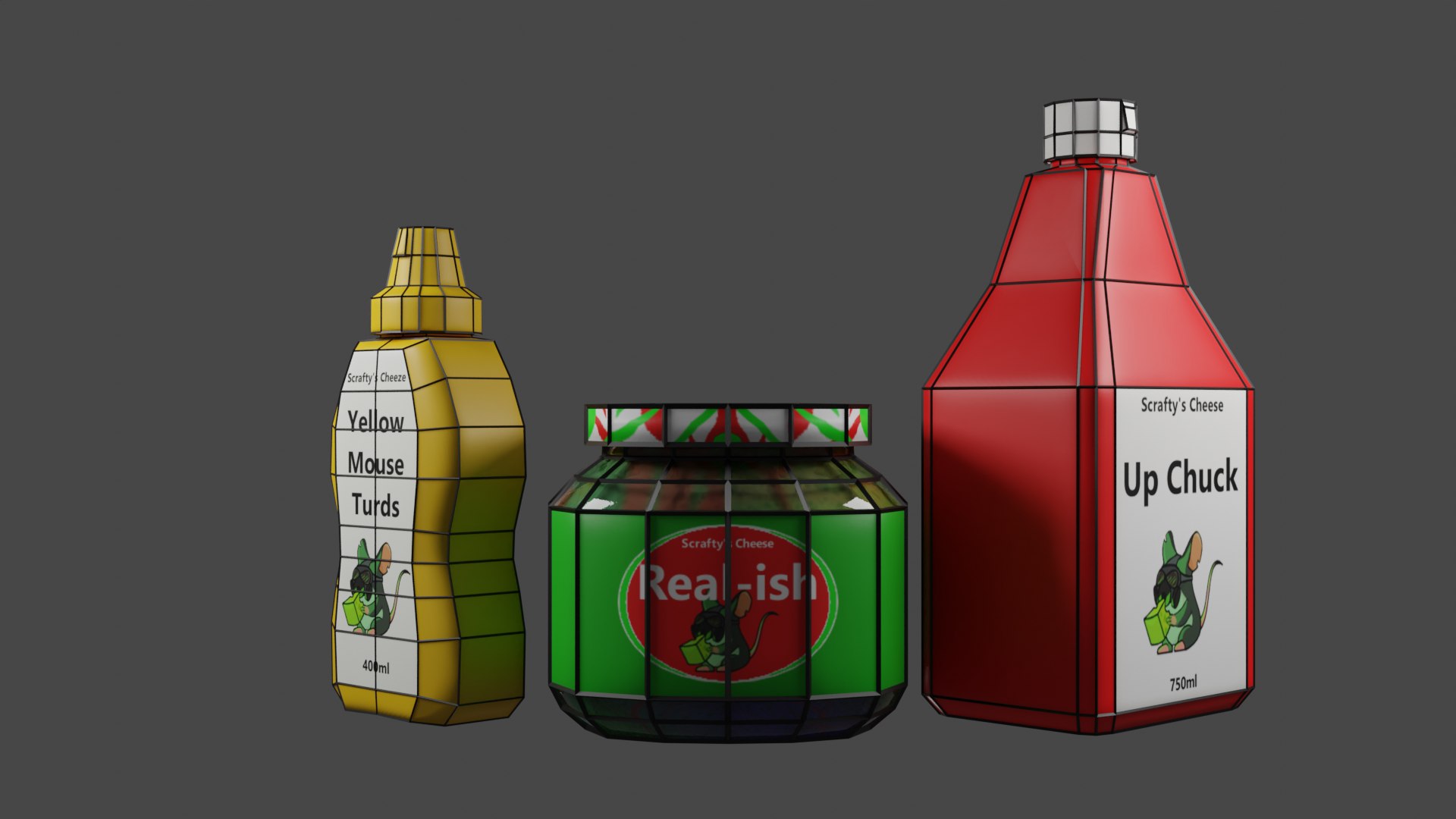 Low Poly Condiments Set 3D - TurboSquid 2055482
