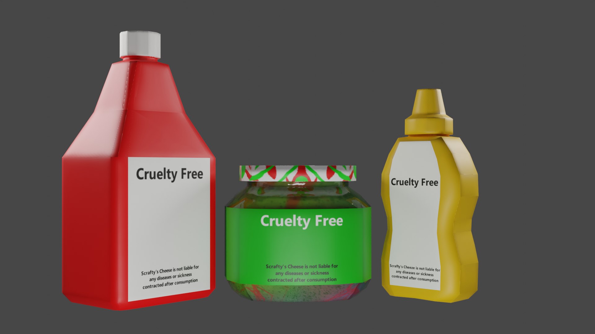 Low Poly Condiments Set 3D - TurboSquid 2055482