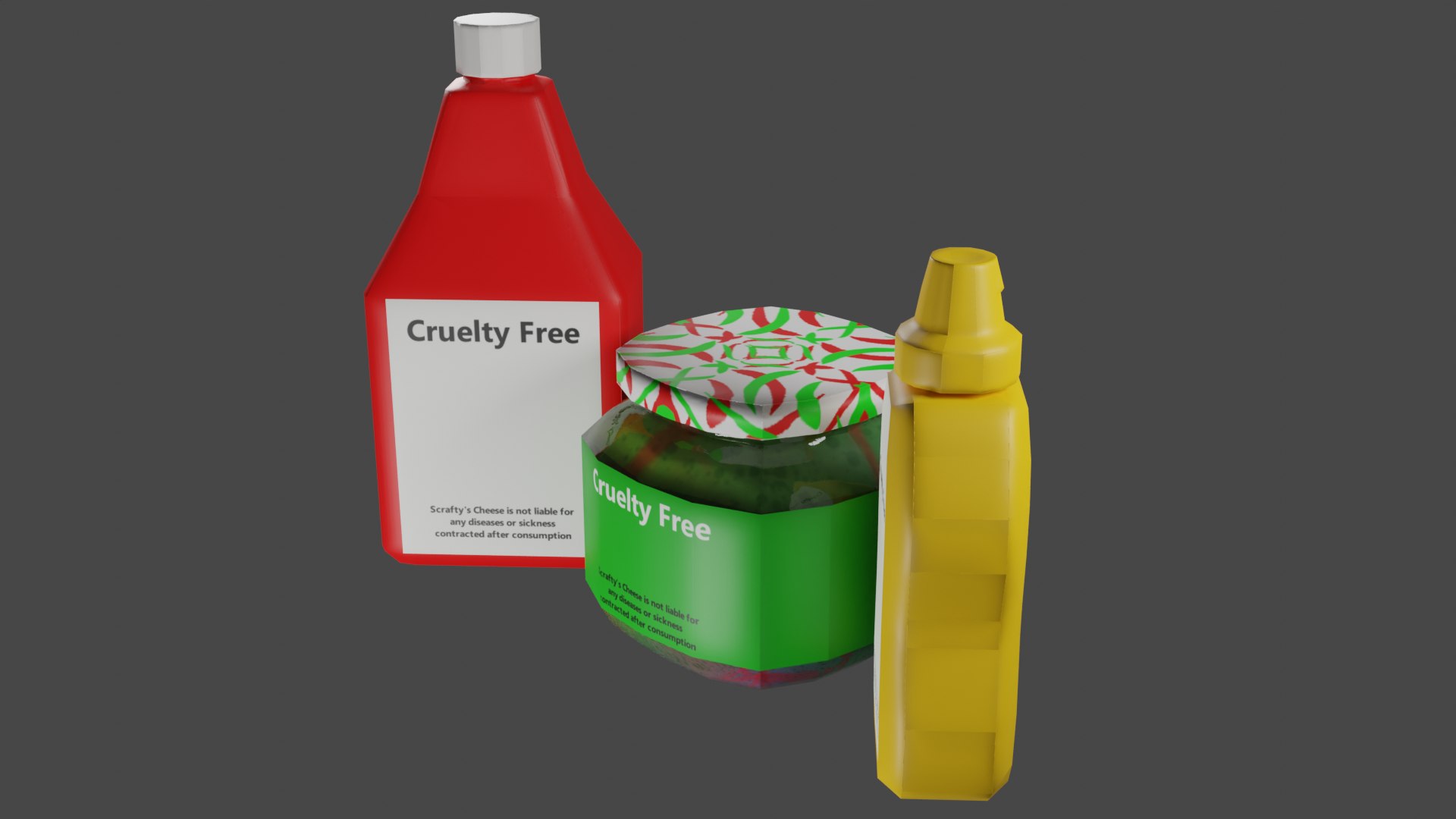 Low Poly Condiments Set 3D - TurboSquid 2055482