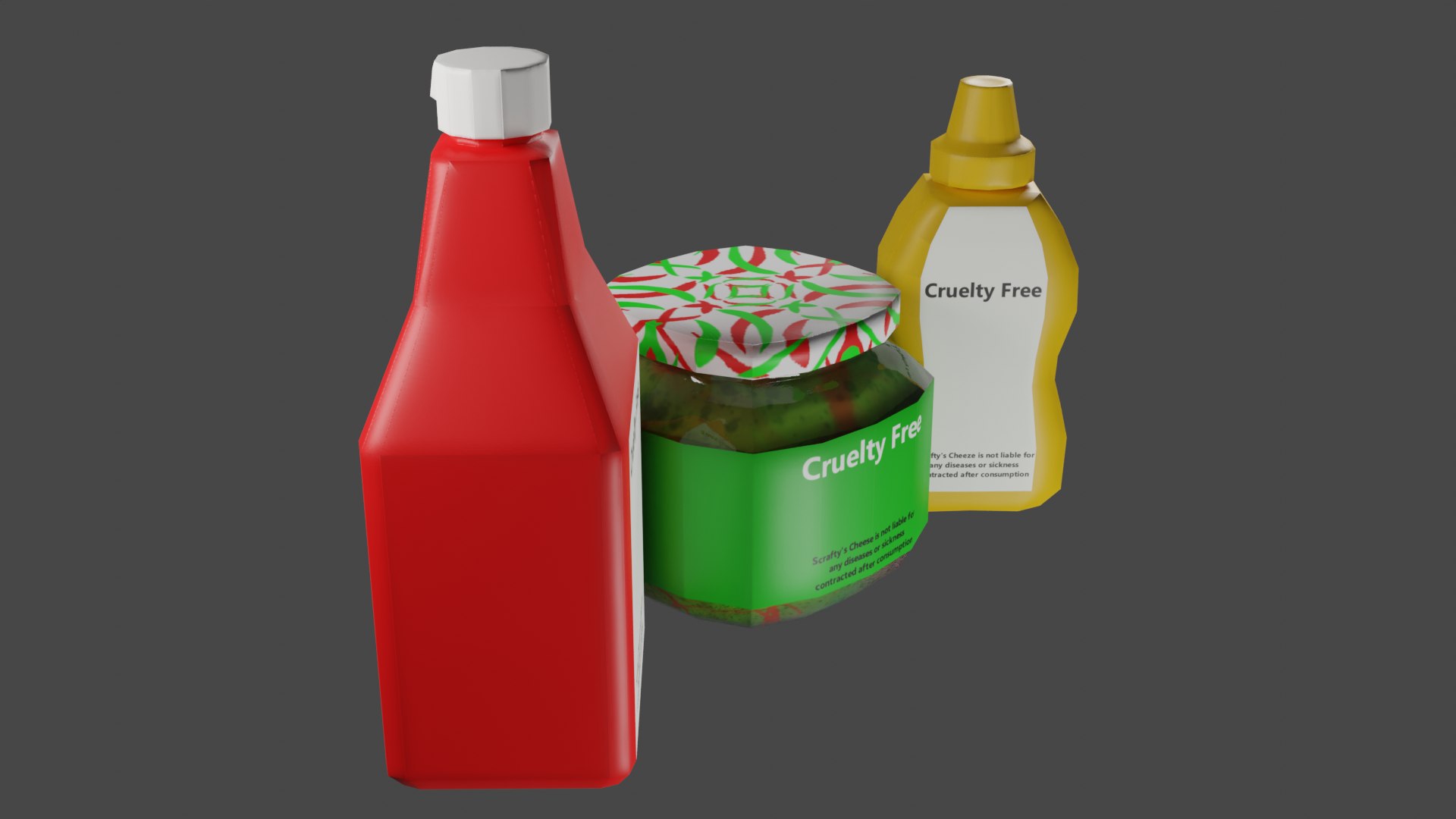 Low Poly Condiments Set 3D - TurboSquid 2055482