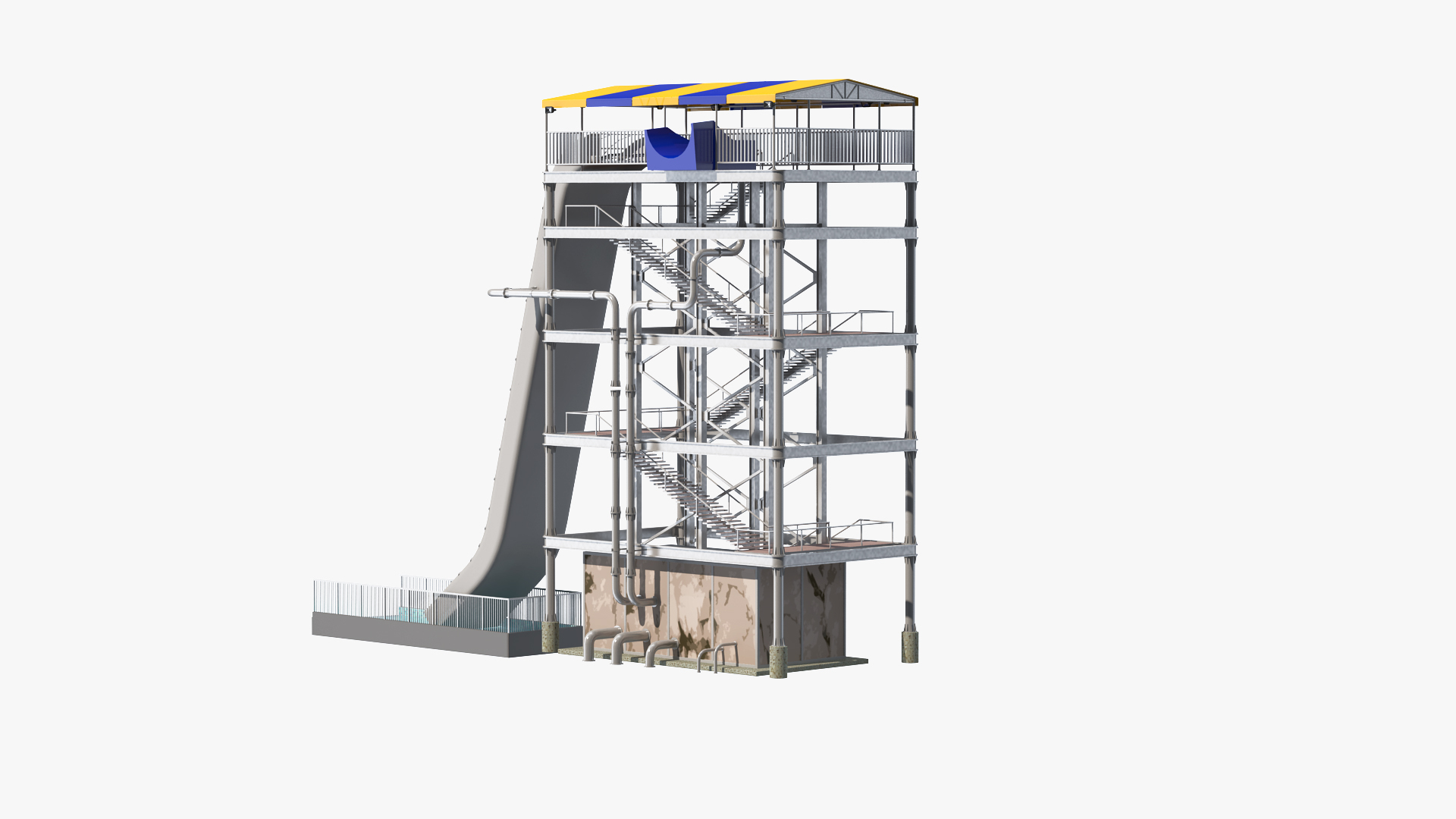 3D Model Tall Water Slide - TurboSquid 1505625