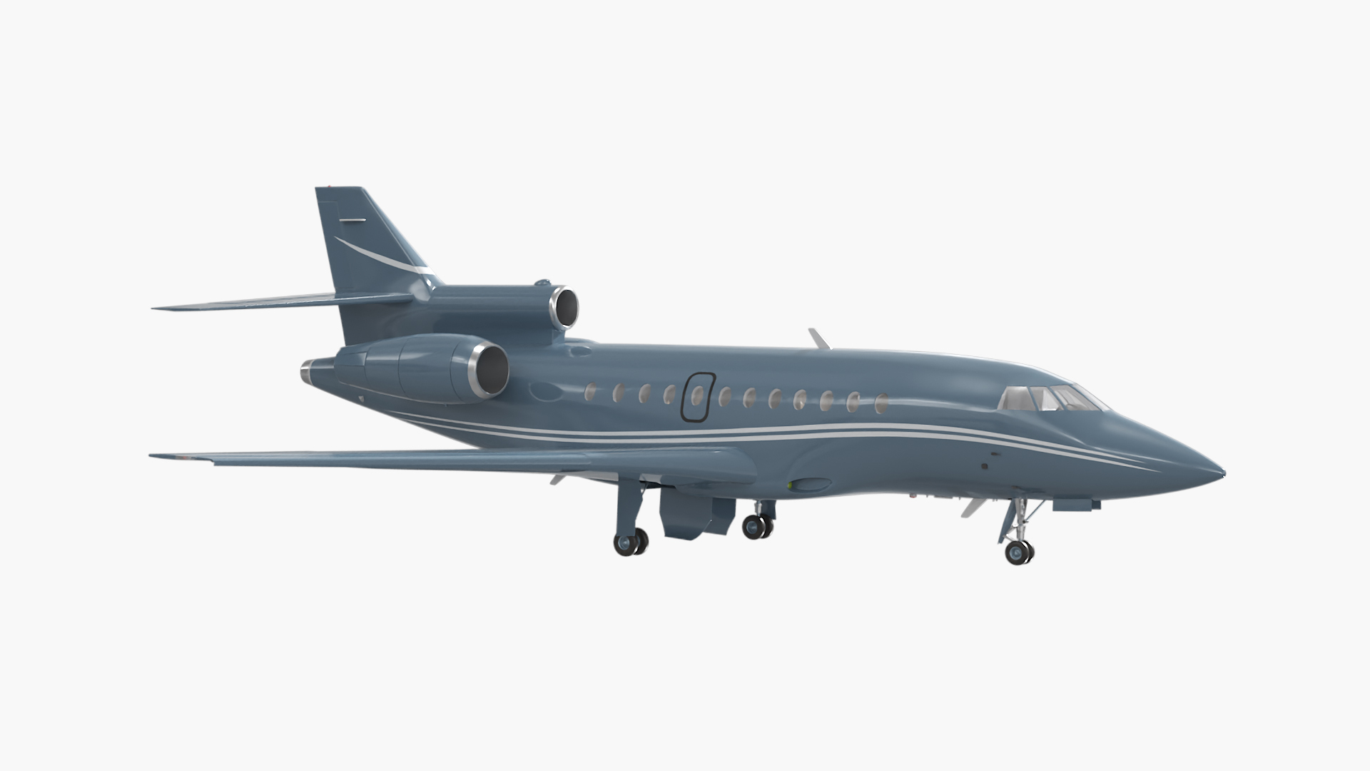Business Jet Dassault 900 Simplified Rigged For Cinema 4D 3D Model - TurboSquid 2418037