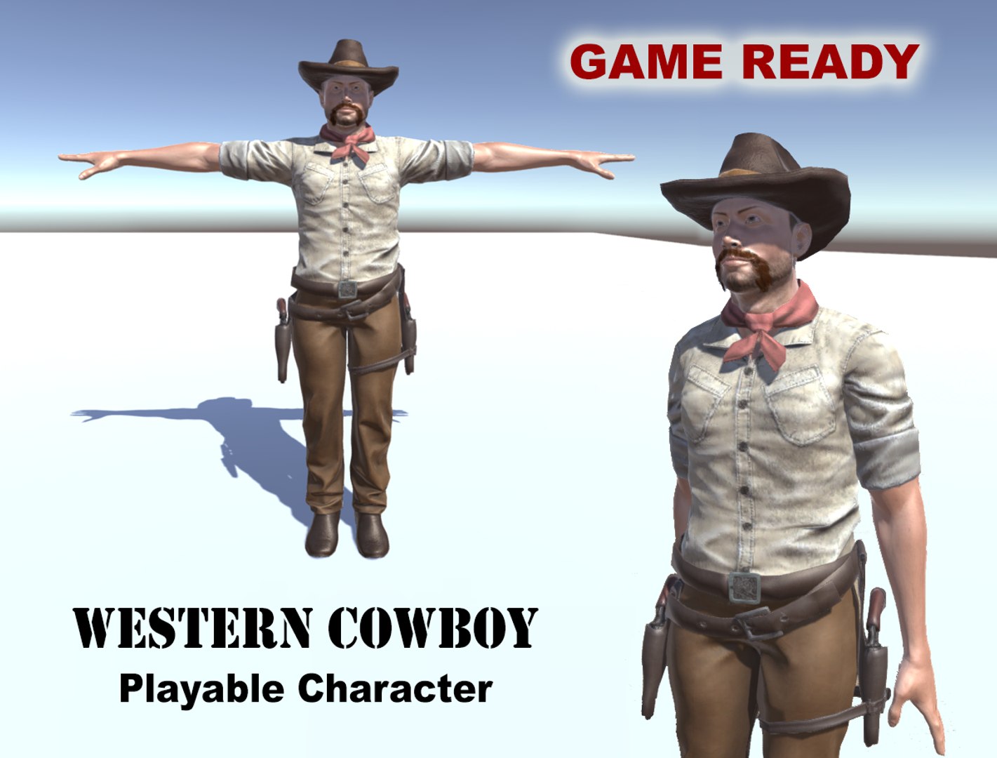 Western Cowboy Man 3d Model