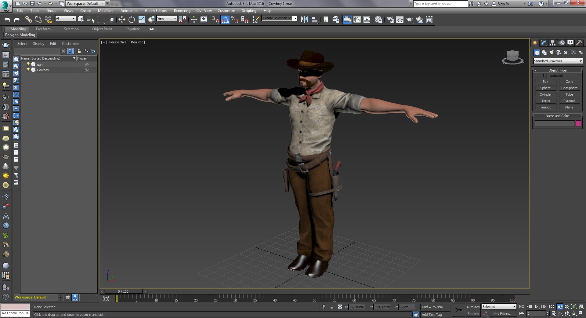 Western Cowboy Man 3d Model