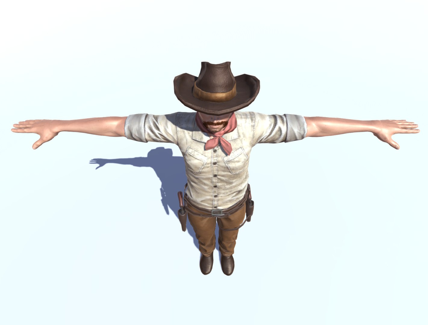 Western Cowboy Man 3d Model
