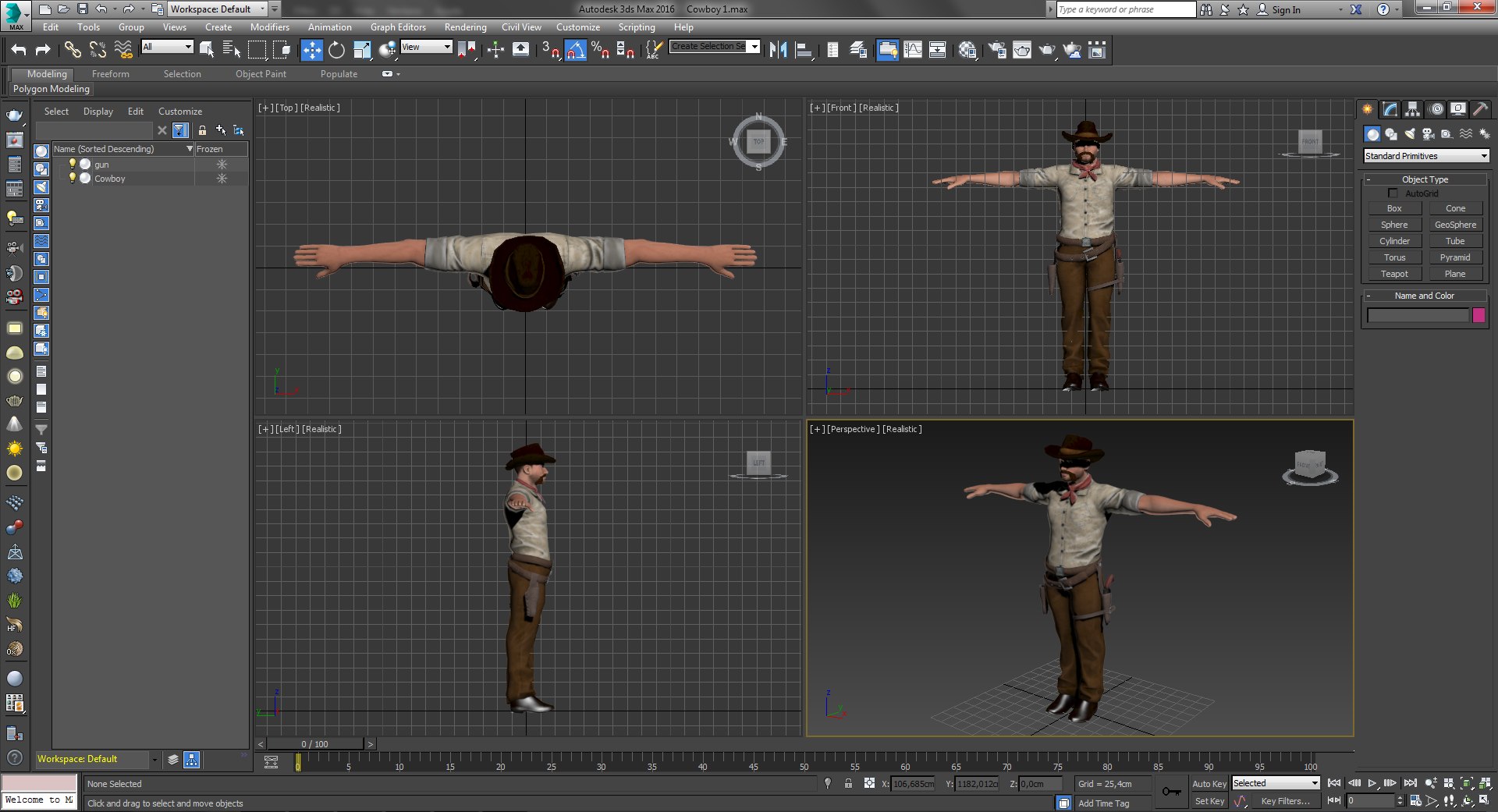 Western Cowboy Man 3d Model