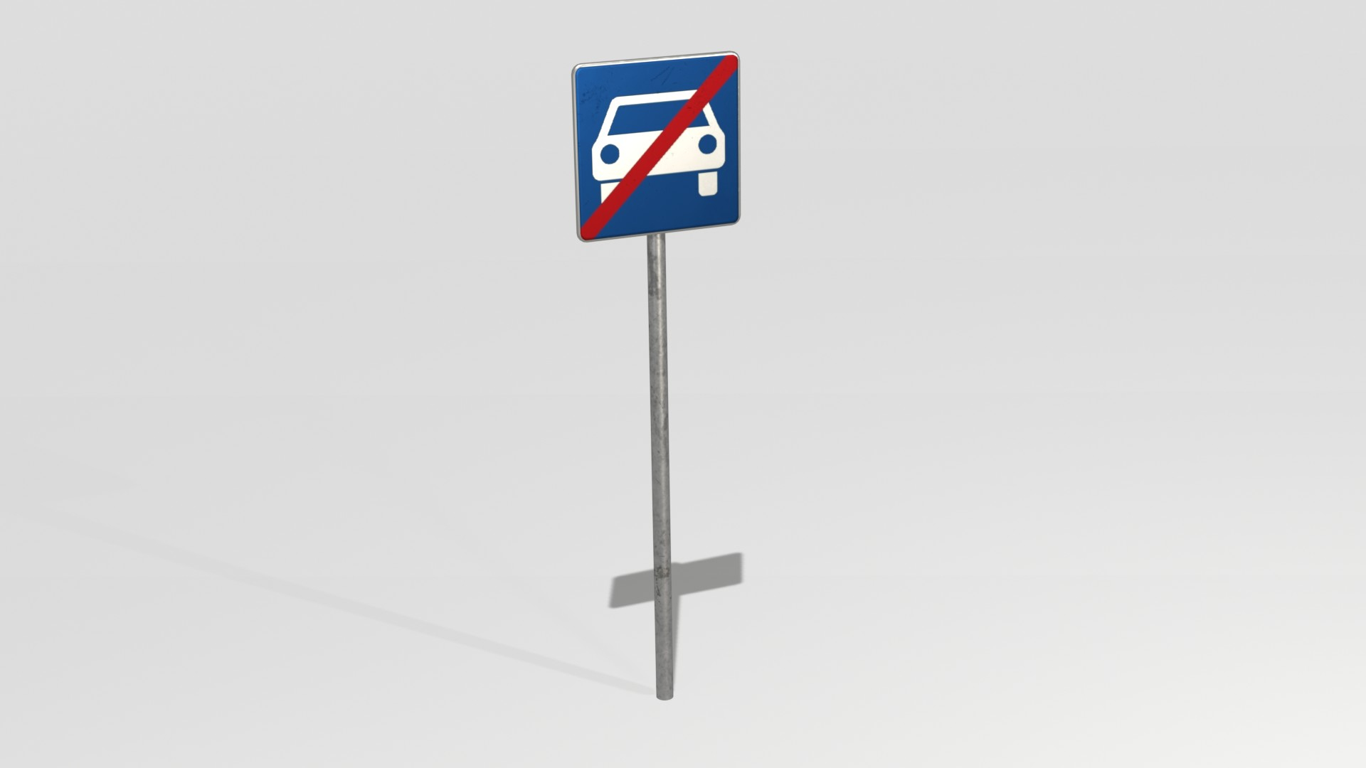 3D Model Traffic Sign Blue End Of Road For Motor Vehicles - TurboSquid ...