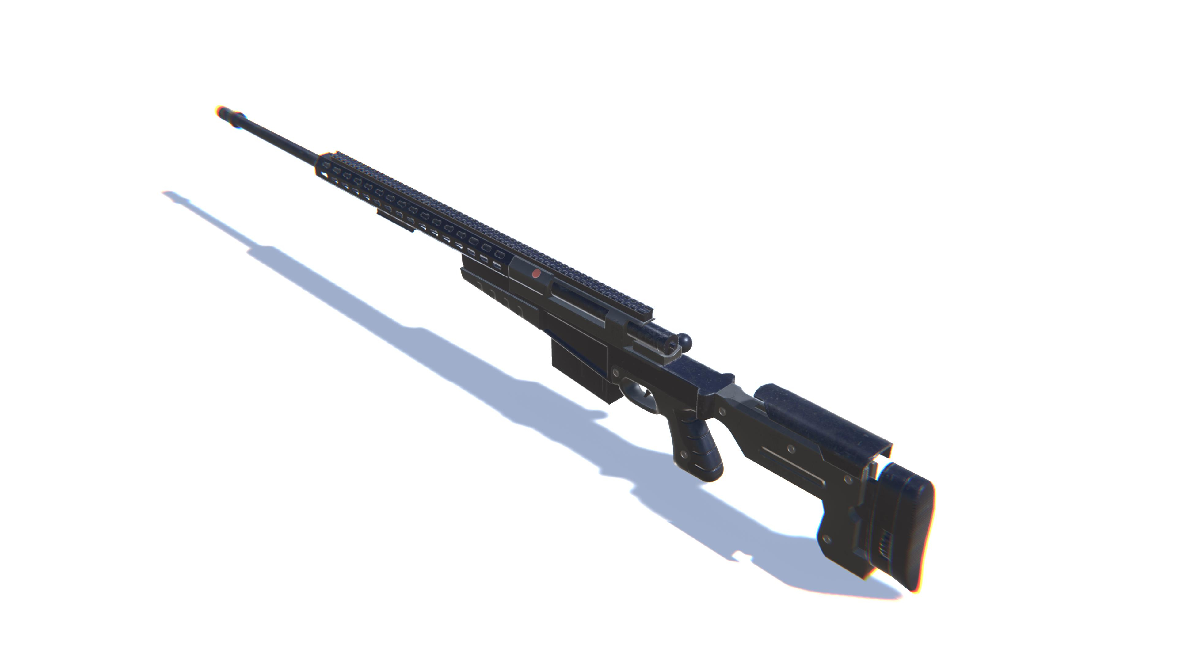 狙击步枪AX50低聚3D模型3D模型 - TurboSquid 1800211