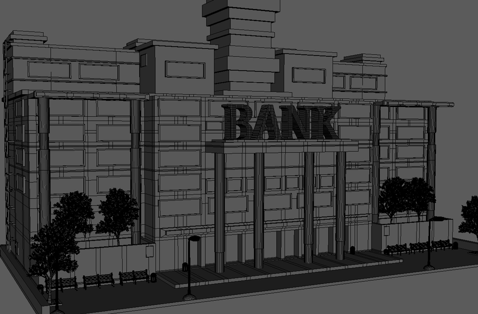 3d Model Bank Building