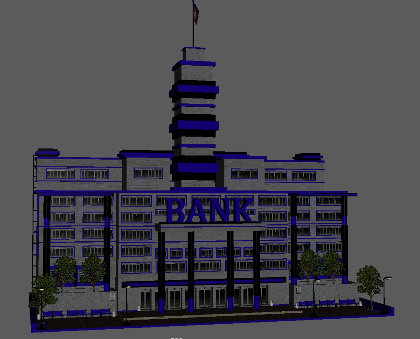 3d Model Bank Building