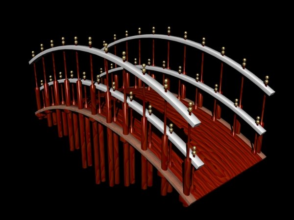 3d bridge footbridge model