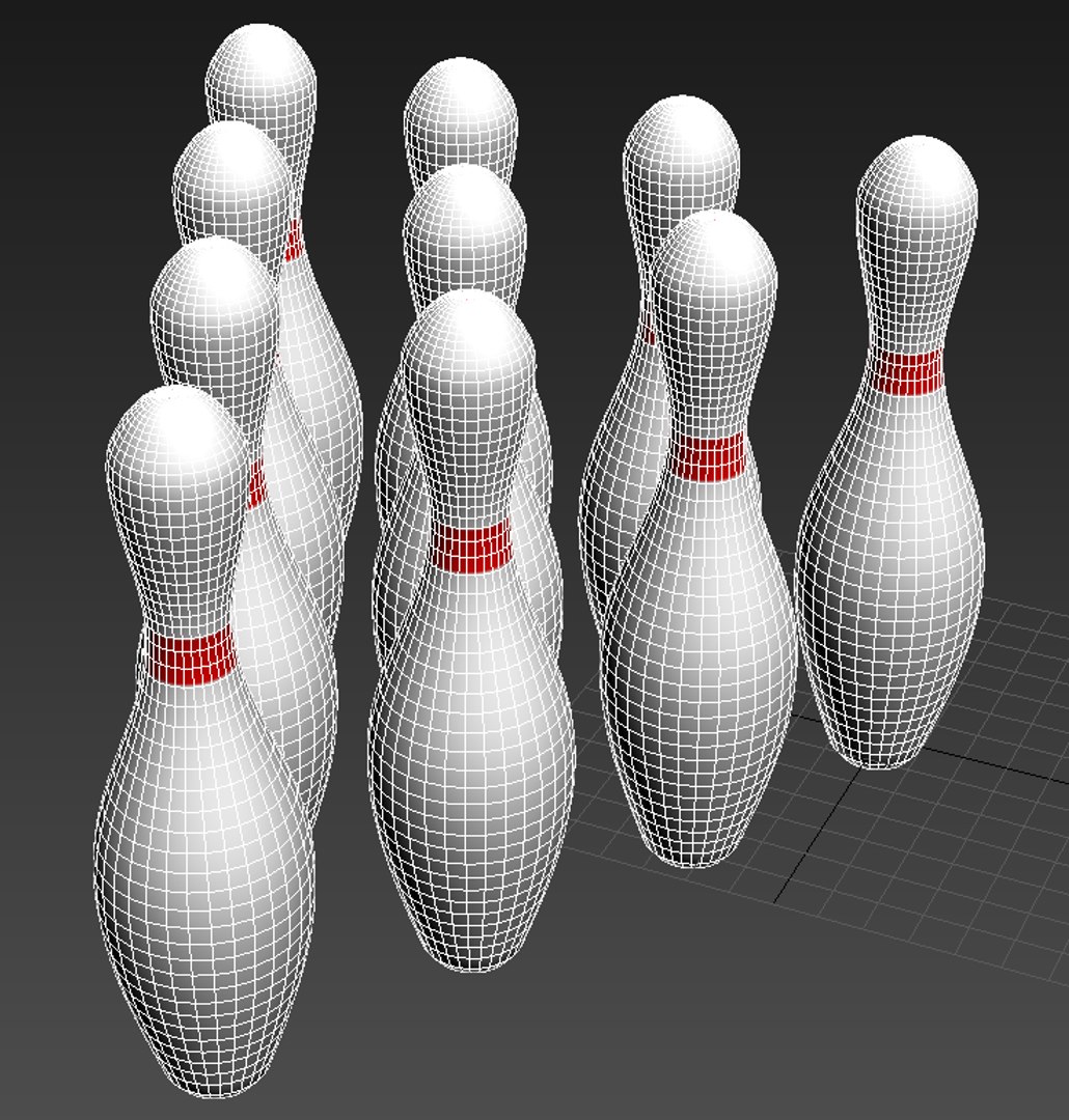 3d 10 Bowling Pins