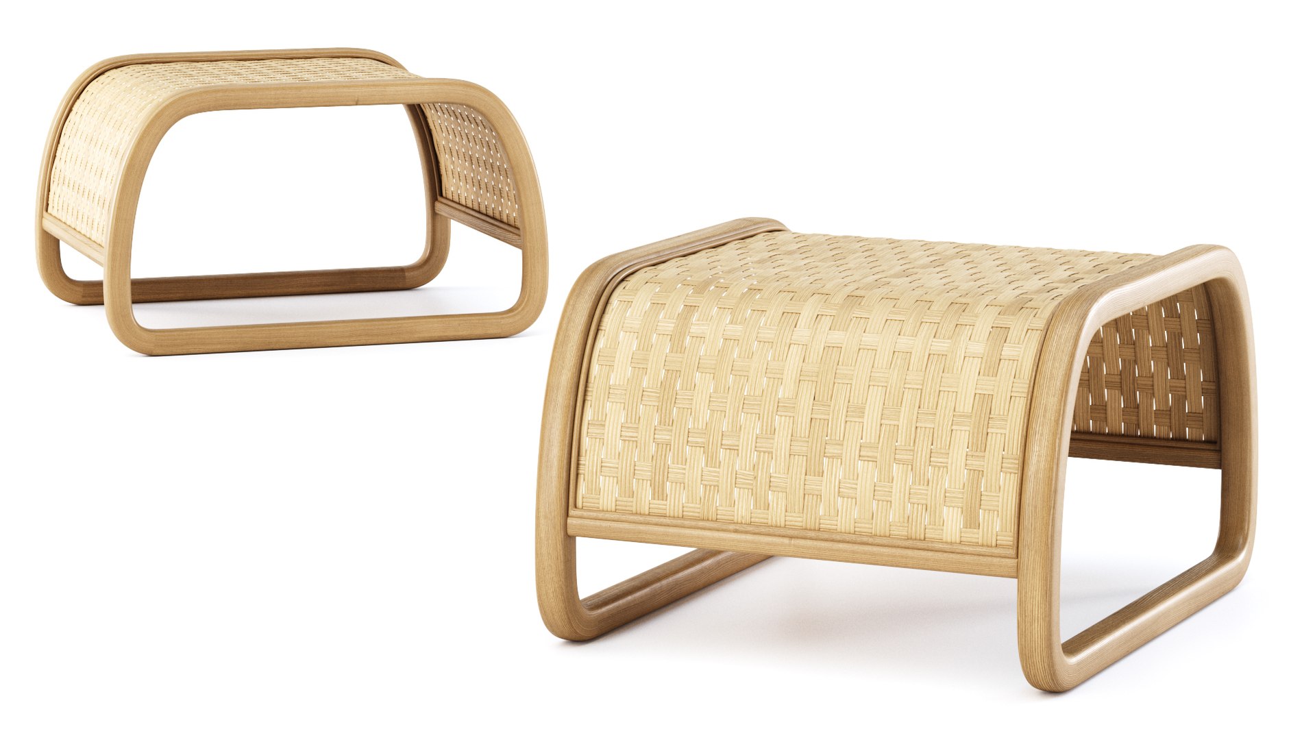 3D Lucy Rattan Ottoman By Bpoint - TurboSquid 2030824