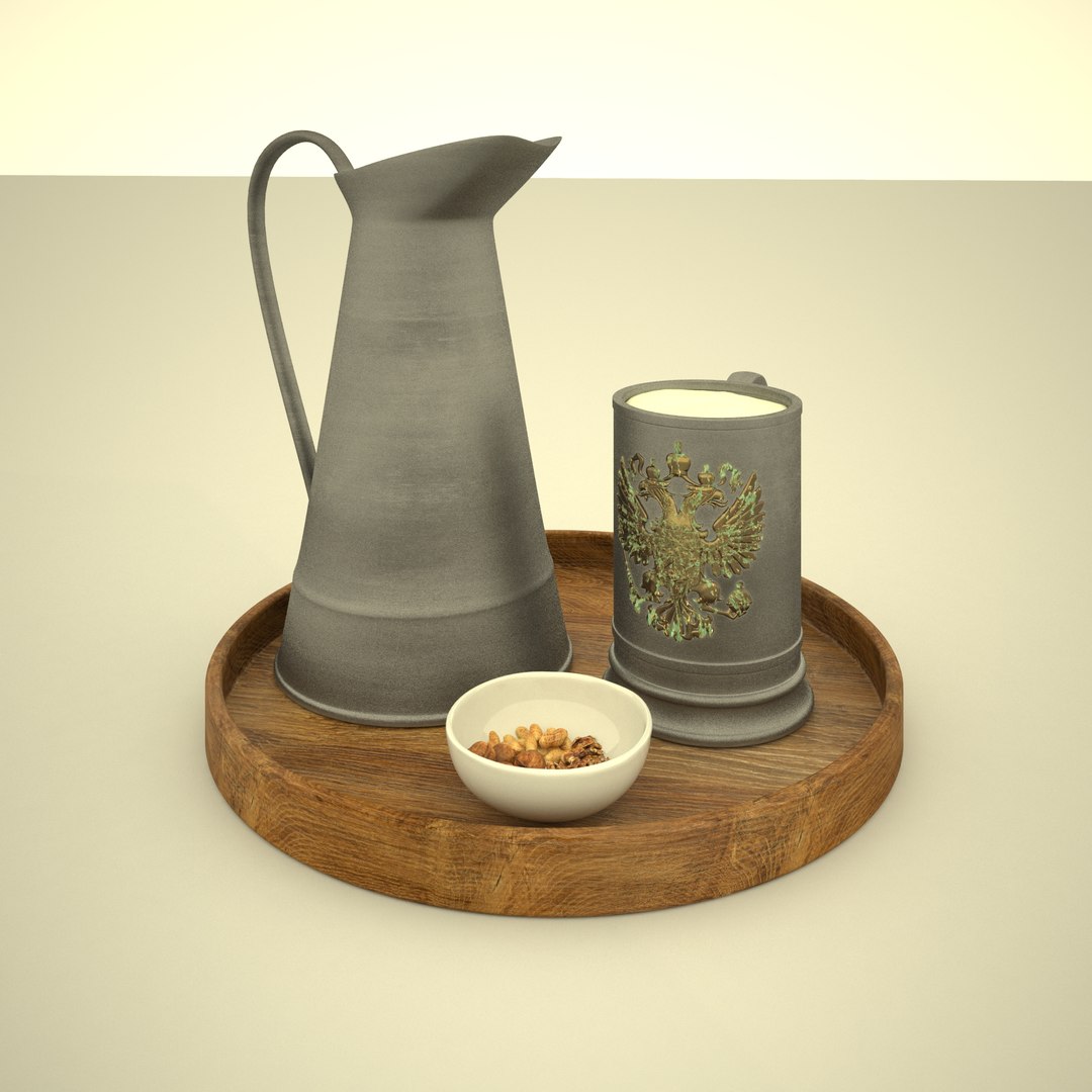 Glass Tray Jug Model - TurboSquid 1644553