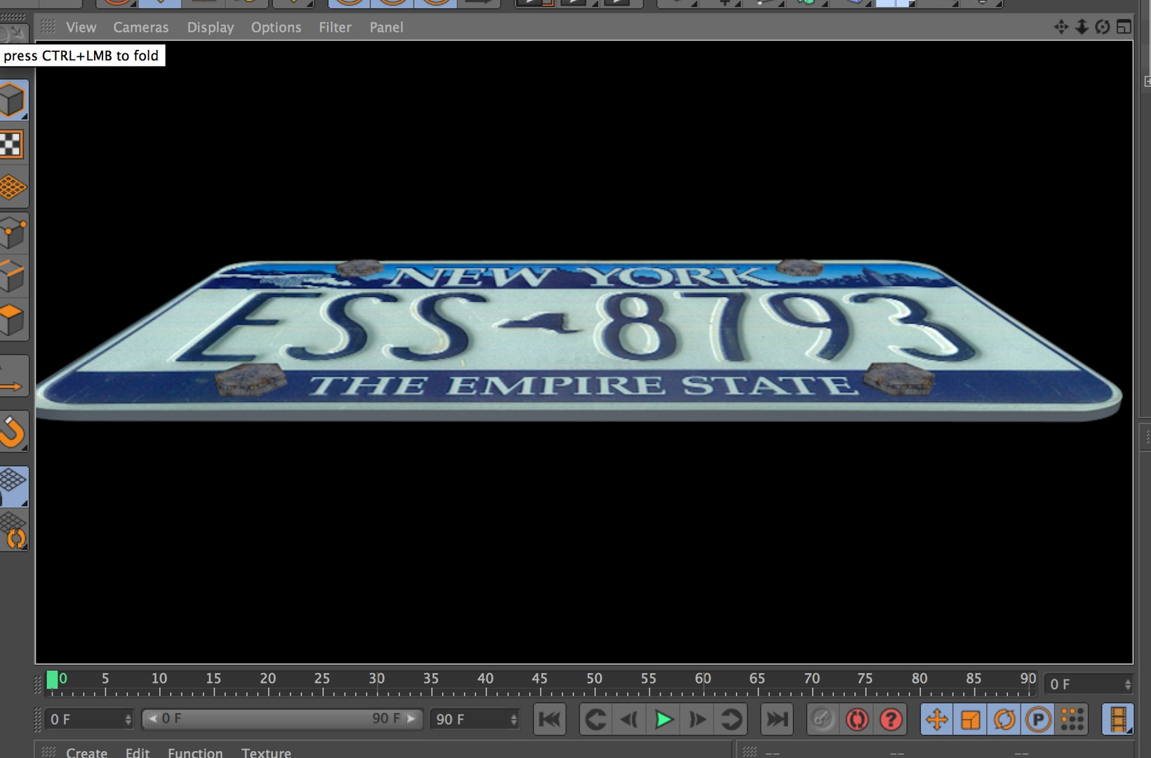 3d License Plate Model